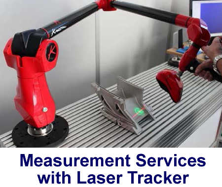 Contract measuring service with potable arm and laser tracker